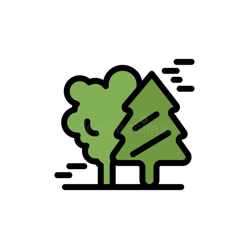 Alpine, Arctic, Canada, Pine Trees, Scandinavia Flat Color Icon. Vector ...