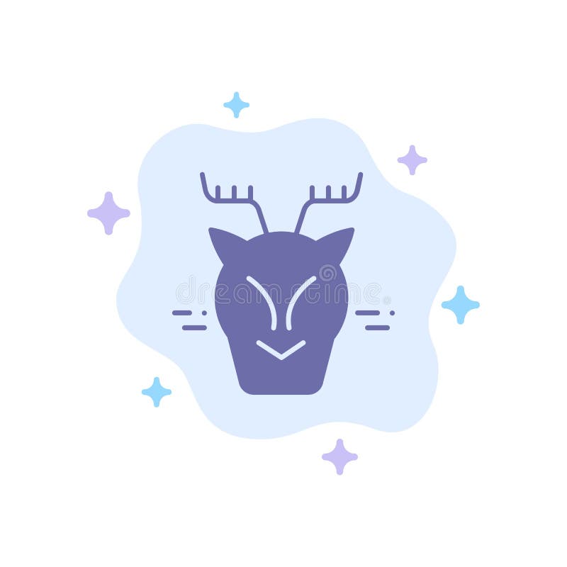 Alpine, Arctic, Canada, Reindeer Blue Icon on Abstract Cloud Background ...