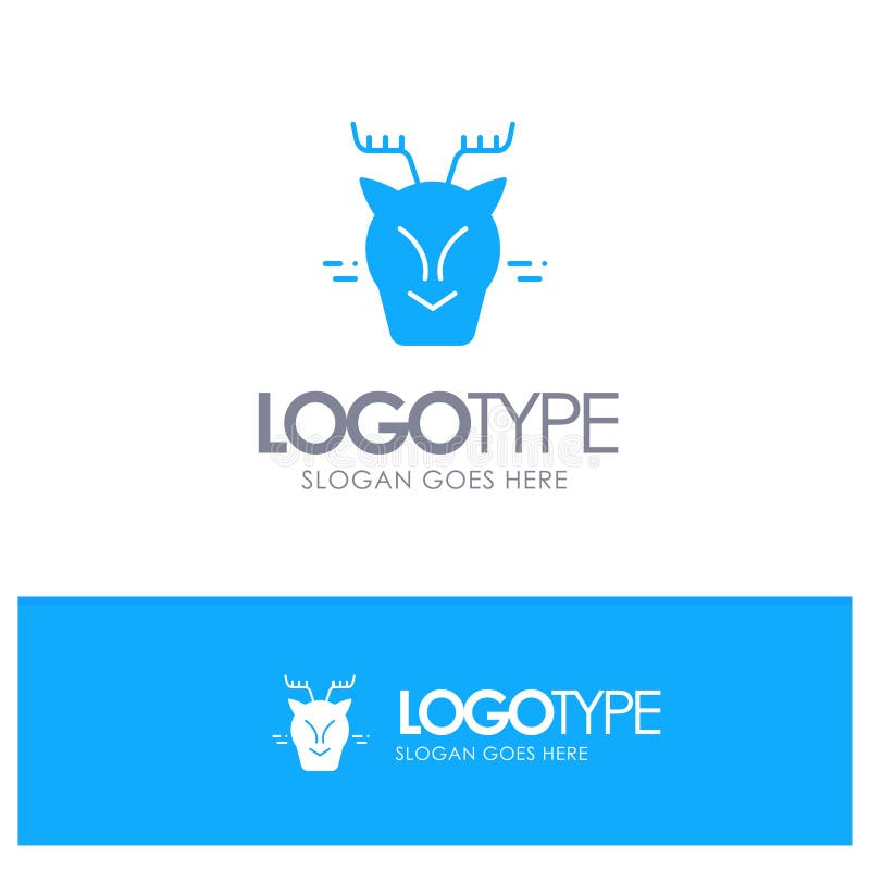 Alpine, Arctic, Canada, Reindeer Blue Solid Logo with Place for Tagline ...