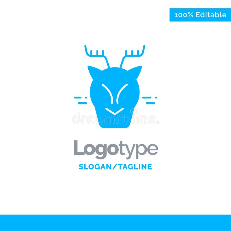 Alpine, Arctic, Canada, Reindeer Blue Solid Logo Template. Place for ...