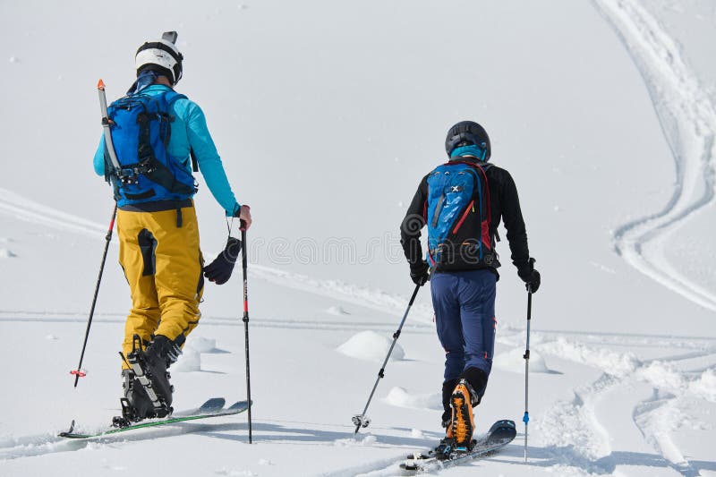 Alpine Ascent: Two Professional Skiers Conquer Snowy Peaks As a ...