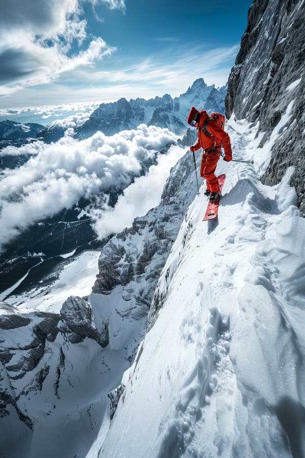 Alpine Ascent in Winter Wonderland Stock Illustration - Illustration of ...