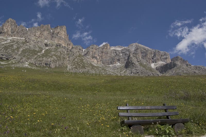 Alpine bench stock image. Image of landscape, italy, peak - 13193267