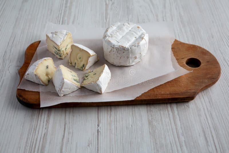 Alpine Blue Cheese on a Rustic Wooden Board, Side View Stock Photo ...