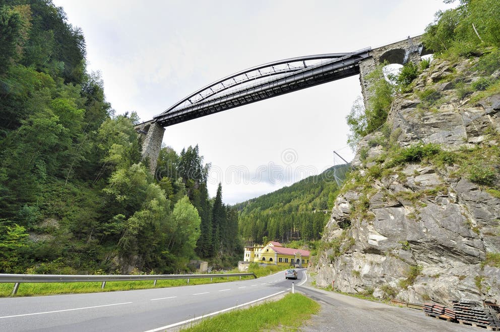 Alpine Bridge stock image. Image of road, alps, landscape - 45655671