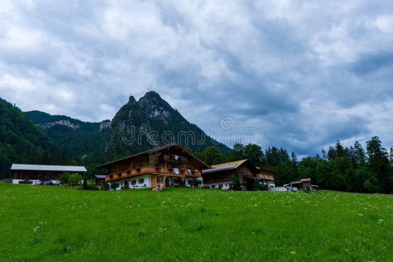 Alpine Chalet in the German Alps Stock Photo - Image of building, alps ...