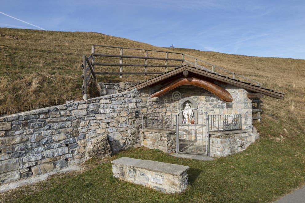 Alpine chapel stock image. Image of religion, grass, blue - 63060947