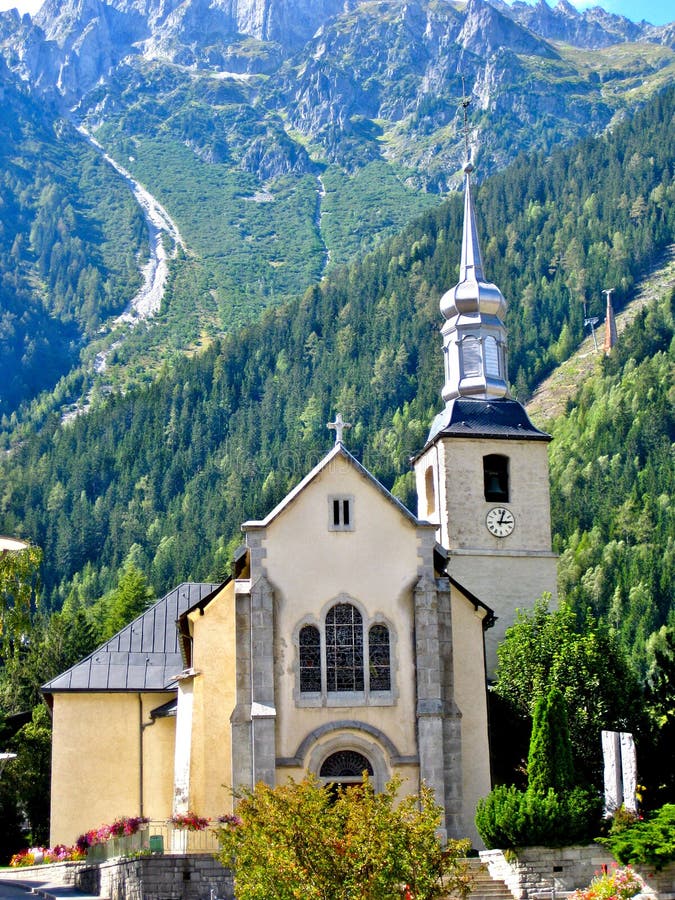 Alpine Church stock image. Image of spire, turret, cross - 22180897