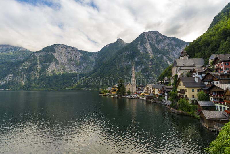 Alpine city editorial photo. Image of nature, cliff, peak - 87648081