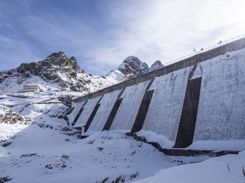 Alpine Dam in the Alps of Valgerola Stock Image - Image of hiking ...