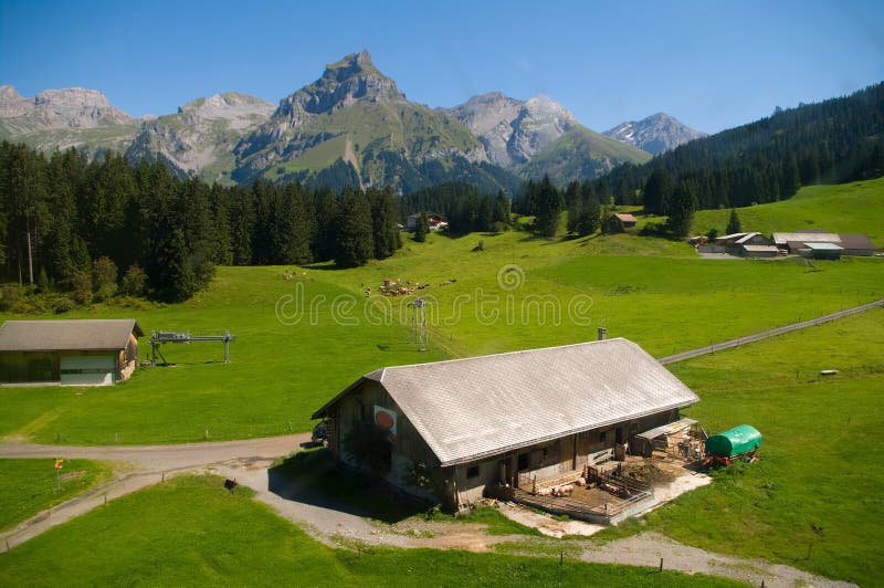 Alpine farm stock photo. Image of glacier, settlement - 11925044