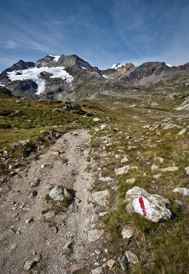 Alpine footpath stock image. Image of nice, clouds, pretty - 19520793