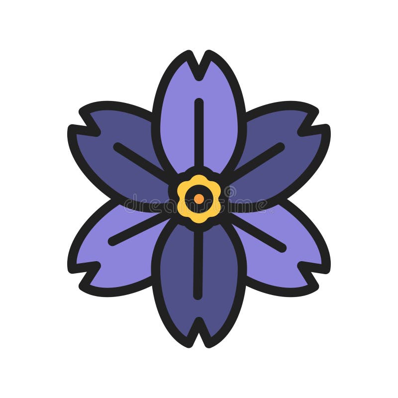 Alpine Forget Me Not Icon Image. Stock Vector - Illustration of flower ...