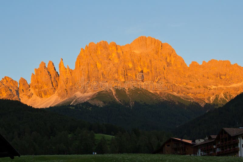 Alpine glow, dolomites stock image. Image of mountain - 30899121