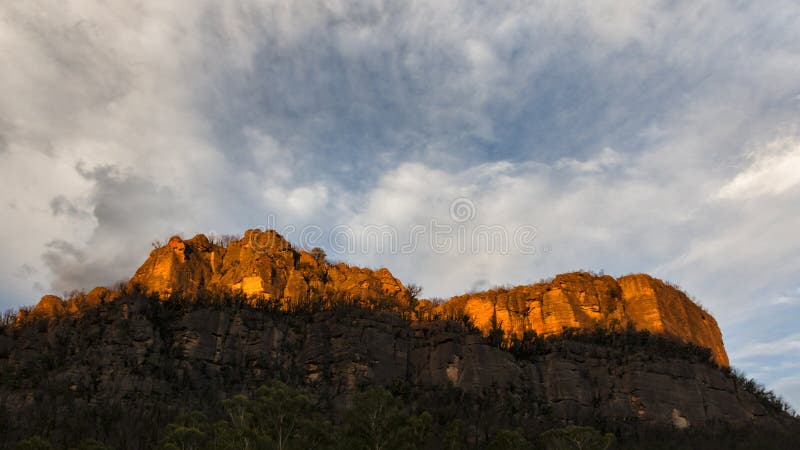 Alpine Glow on Mountain Tops Stock Image - Image of landscape, clouds ...