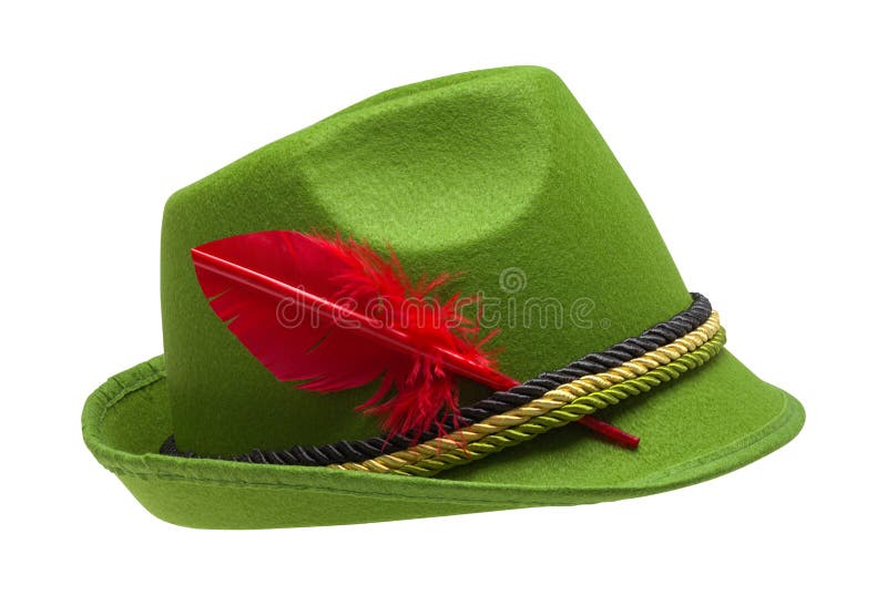 Felt Alpine hat stock photo. Image of feather, green, rope - 9675378