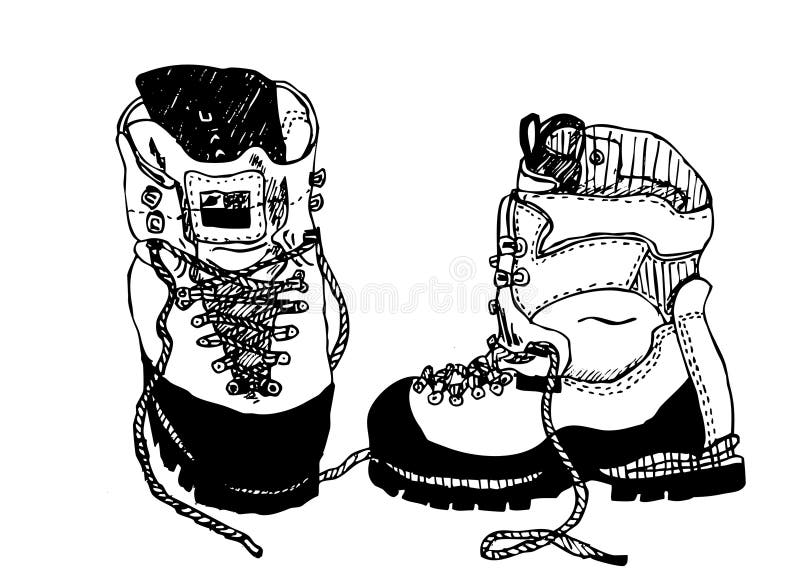 Alpine hiking boots stock vector. Illustration of bush - 60945564