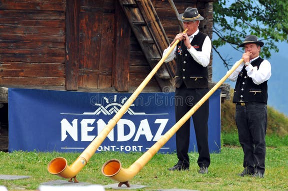 Alpine Horns editorial photography. Image of wood, male - 15303062