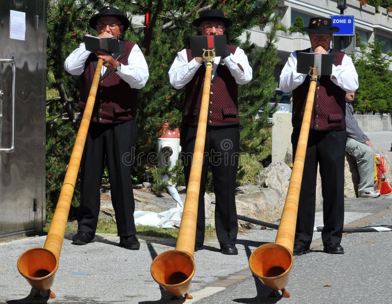 Alpine Horns editorial photography. Image of wind, valais - 15382602