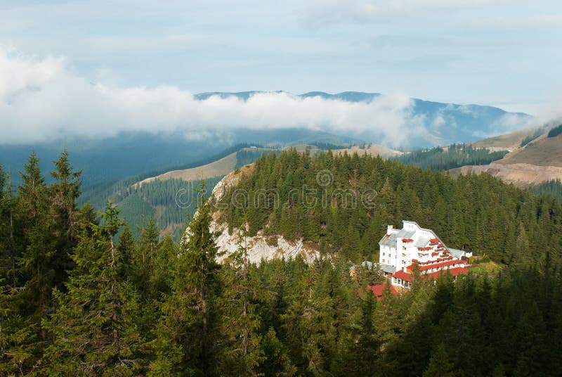 Alpine Hotel stock image. Image of accomodation, mist - 21488503