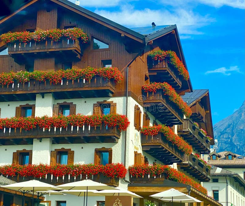 An Alpine House in the Italian Dolomites Stock Photo - Image of ...
