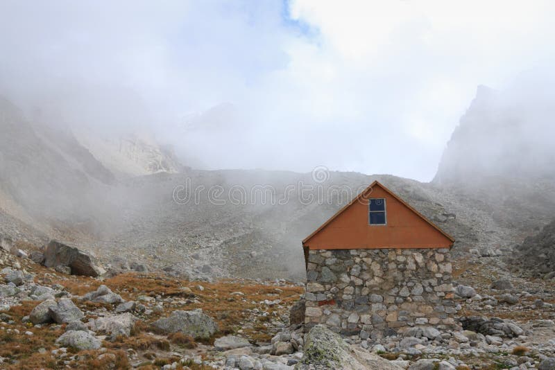 Alpine hut stock photo. Image of moraine, house, high - 13410964