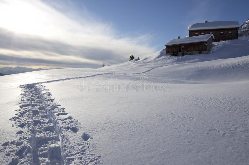Alpine hut stock image. Image of cold, trace, alpine - 21997579