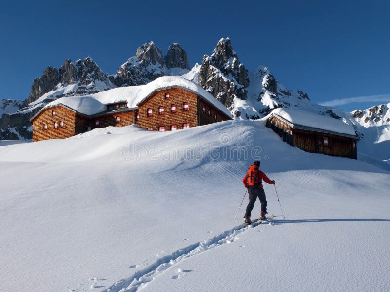 Alpine hut in the winter stock image. Image of snow, outdoor - 29711567