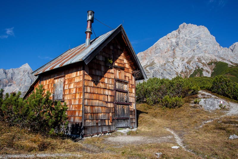 Alpine Hut stock photo. Image of summer, austrian, typical - 34976402