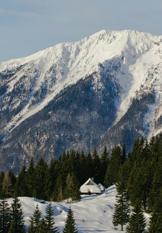 Alpine hut view stock image. Image of mountain, hike, landscape - 7549263