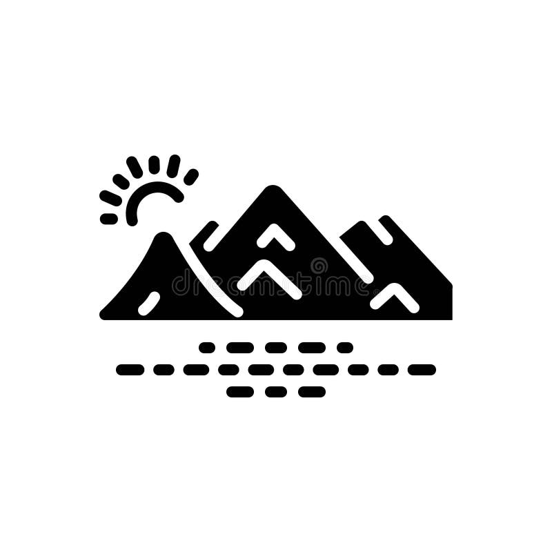Black Solid Icon for Alpine, Mountain and Range Stock Vector ...