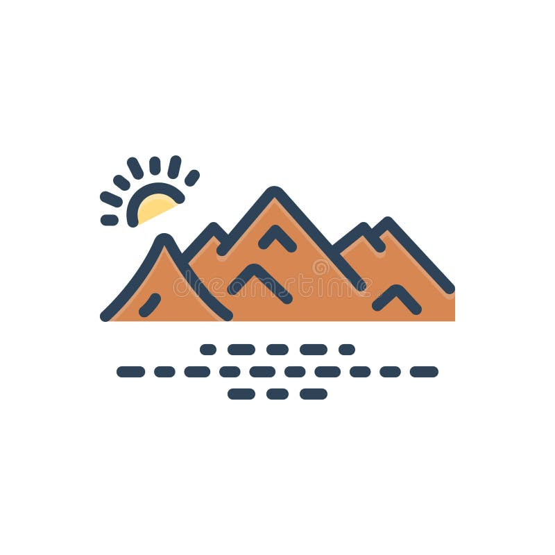 Color Illustration Icon for Alpine, Mountain and Range Stock Vector ...