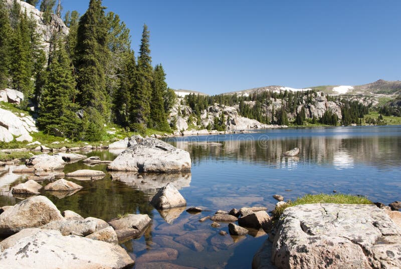 Alpine Lake stock image. Image of trees, travel, forest - 12359187