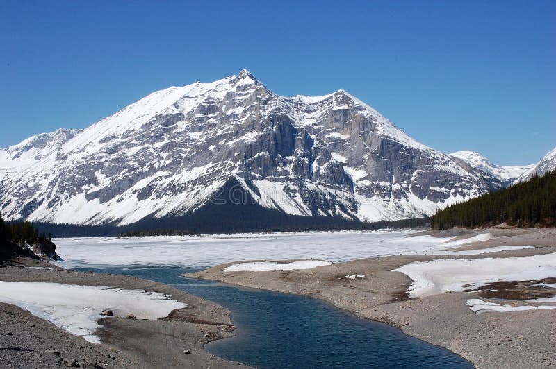 Alpine lake and mountain stock photo. Image of mountain - 5283612