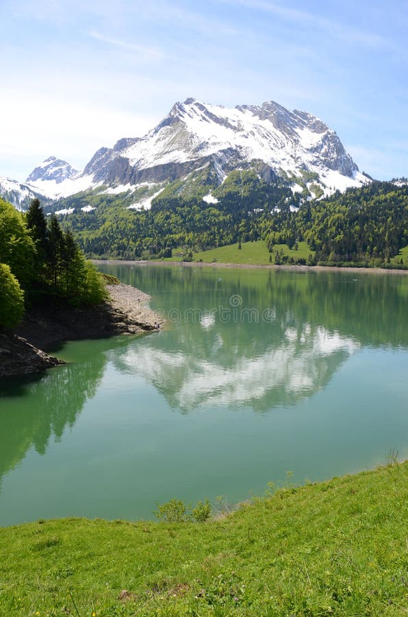 Beautiful Alpine Lake. Switzerland Stock Photo - Image of nature ...