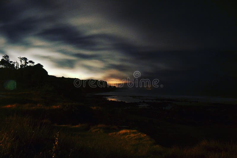 Alpine Lake view at Night stock image. Image of october - 183593207
