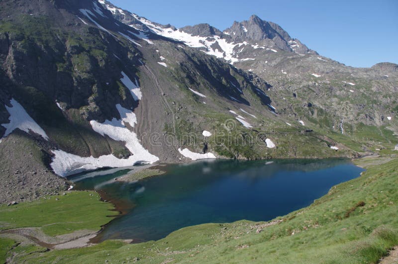 Alpine Lake stock image. Image of climb, background, europe - 56036461