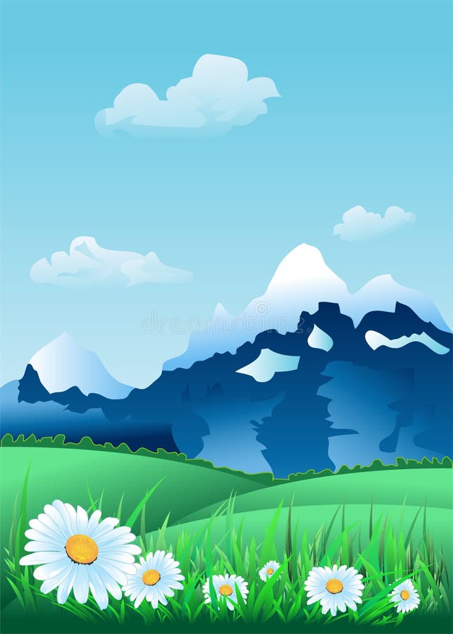 Cartoon Nature Landscape stock vector. Illustration of environment ...