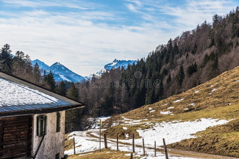 Alpine Landscape at the End of Winter Stock Image - Image of tourism ...