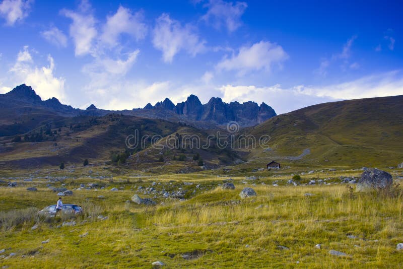 Alpine landscape stock image. Image of alps, france, meadow - 45105687