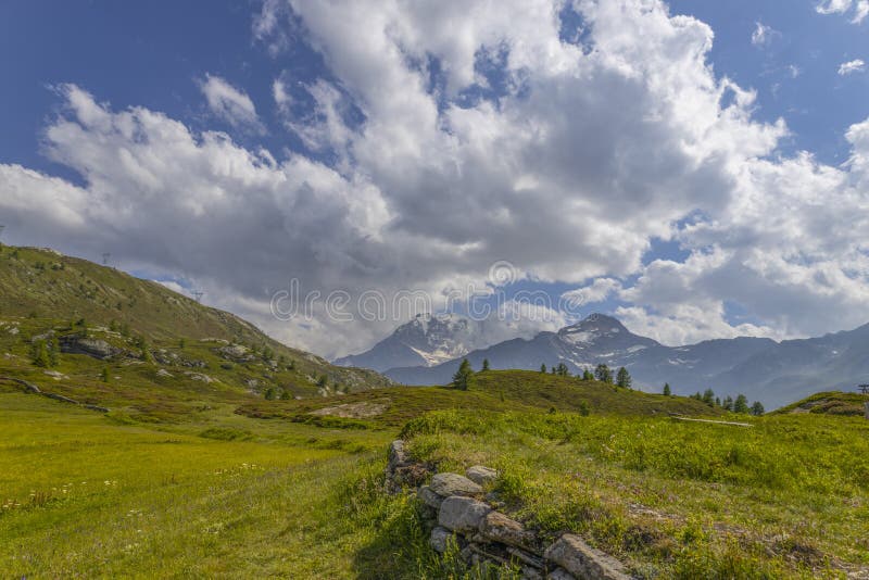 Alpine Landscape at the Simplon Pass, Switzerland Stock Photo - Image ...