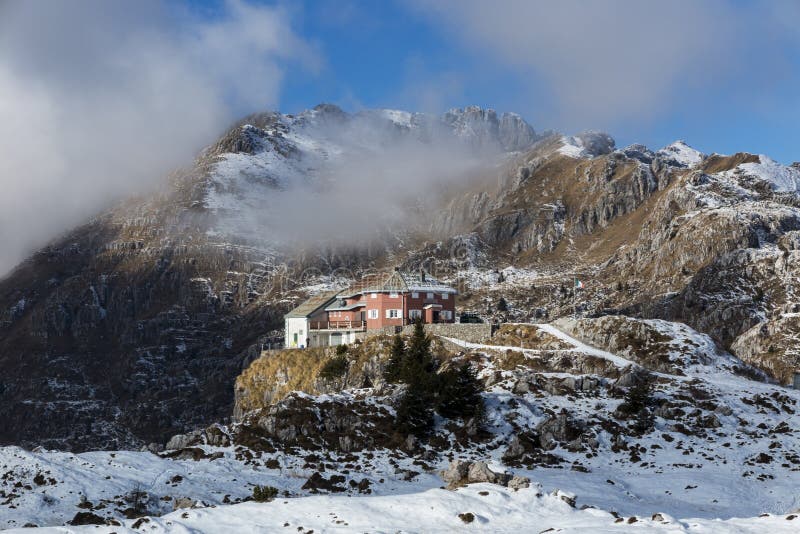 Alpine lodge stock photo. Image of panorama, mountains - 64805518