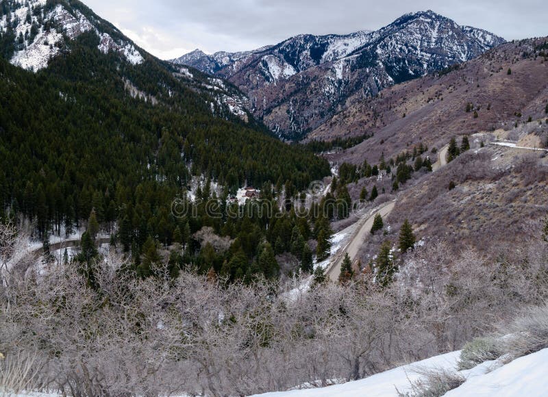 Alpine Loop Scenic Drive at American Fork Canyon in the Winter Time ...
