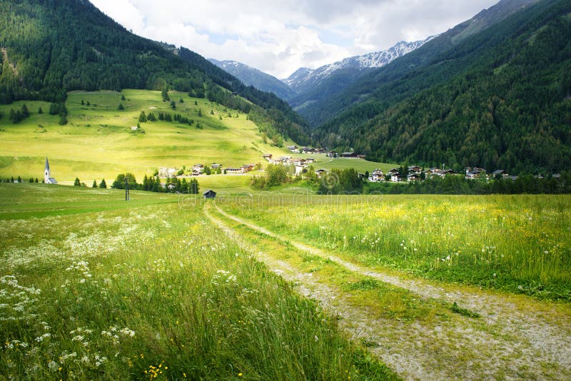 Alpine meadow stock image. Image of village, grossglockner - 71370491