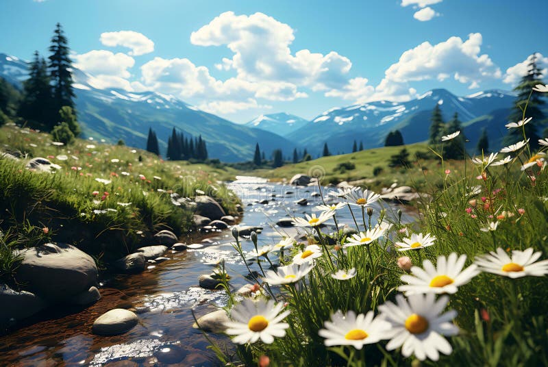Alpine Meadow in Summer Alpine Meadow in the Mountains Alpine Meadow ...