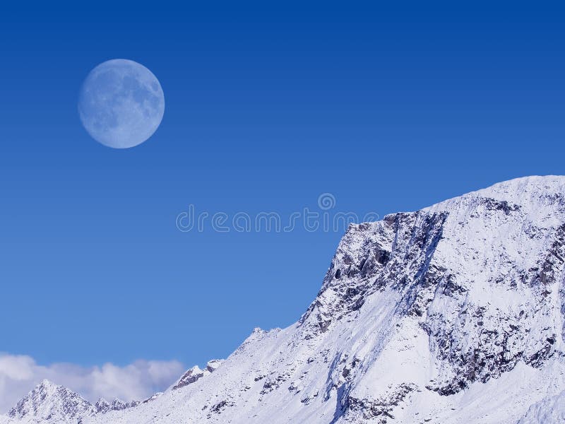 Moonrise Mount McKinley Alaska Denali National Park Stock Photo - Image ...
