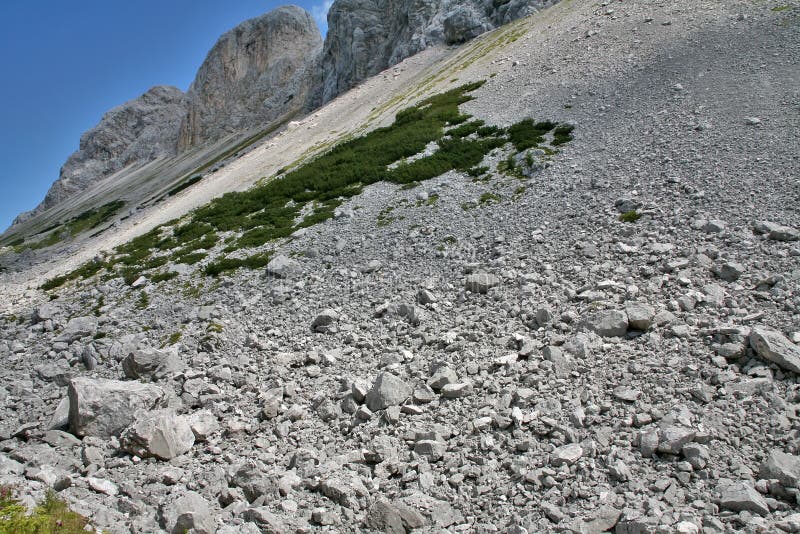 Alpine Mountain - Rockslides Stock Photo - Image of landscape ...