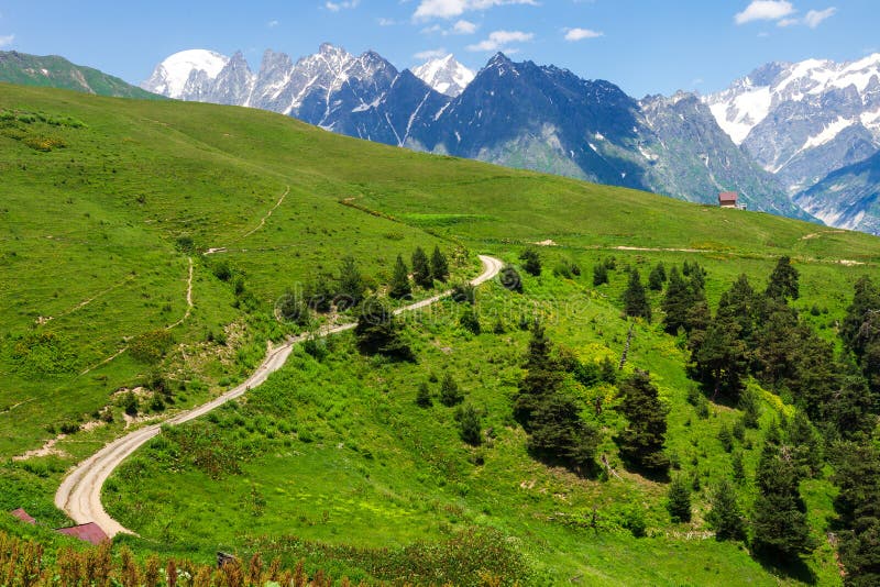 Alpine Mountains. Spring Mountain Valley Stock Photo - Image of ...