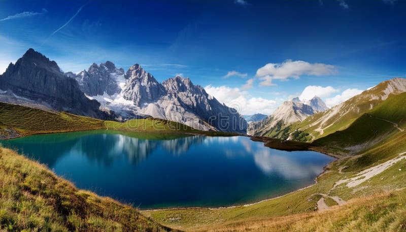 Alpine Natural Landscape, AI Generated Stock Illustration ...