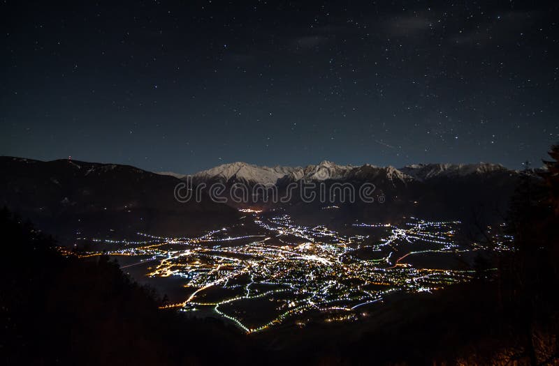 Alpine nightsky stock image. Image of snowboard, nature - 29554641
